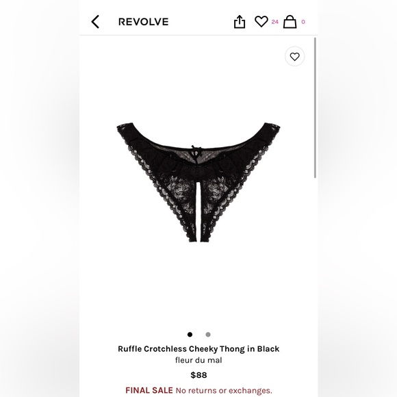 Fleur du Mal | Intimates & Sleepwear | Ruffle Crotchless Cheeky Thong ...